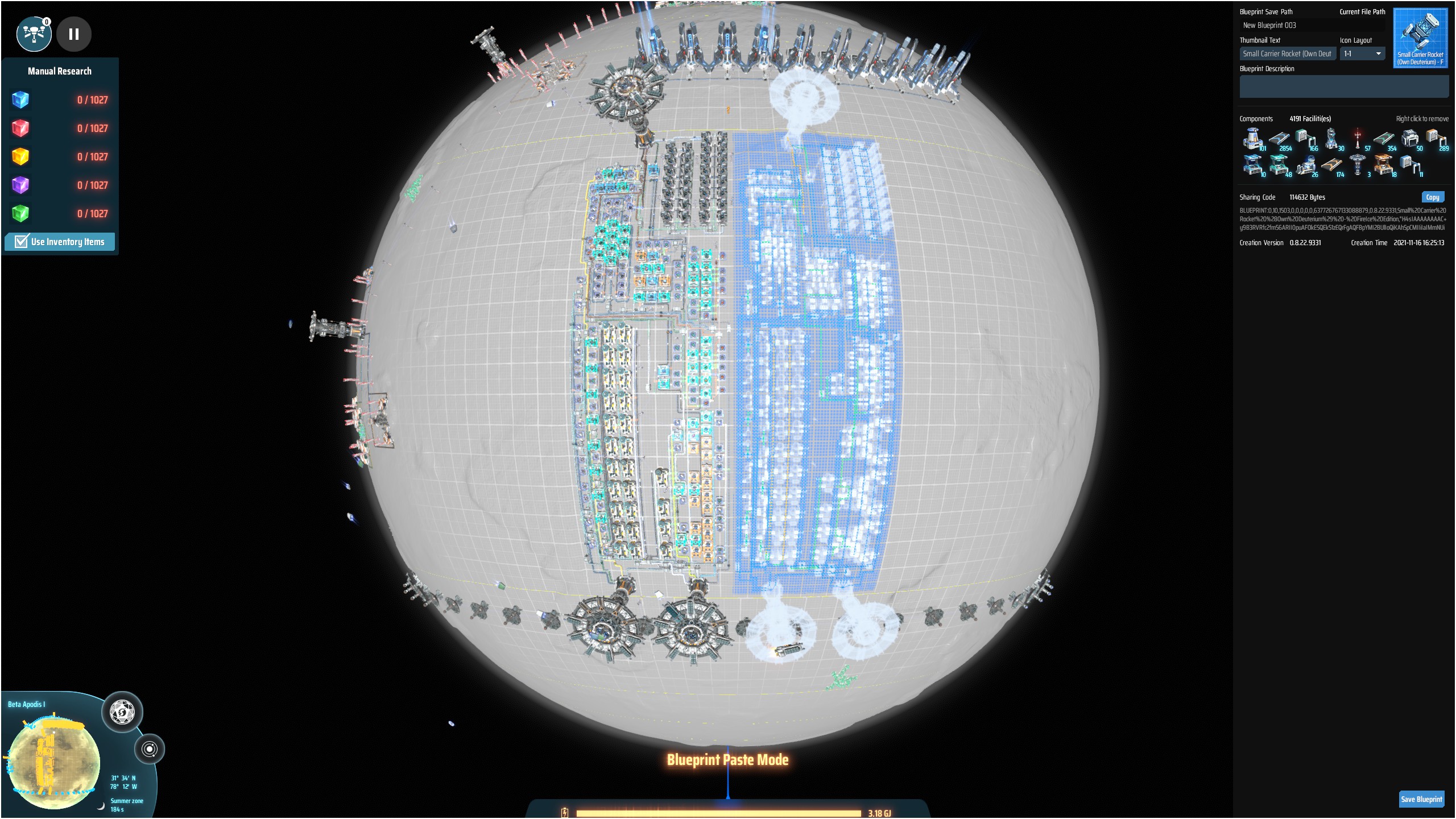 Dyson Sphere Blueprints - Small Carrier Rocket (Own Deuterium) - Fire ...