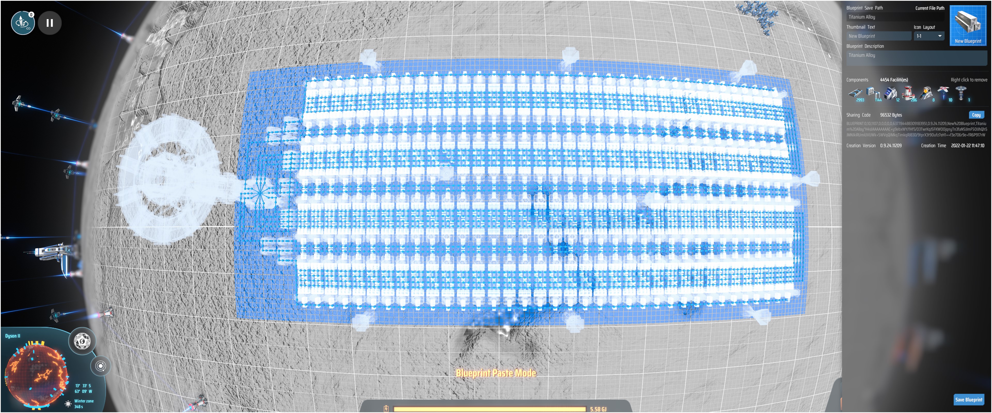 Dyson Sphere Blueprints - Titanium Alloy - 14400/min one Tower