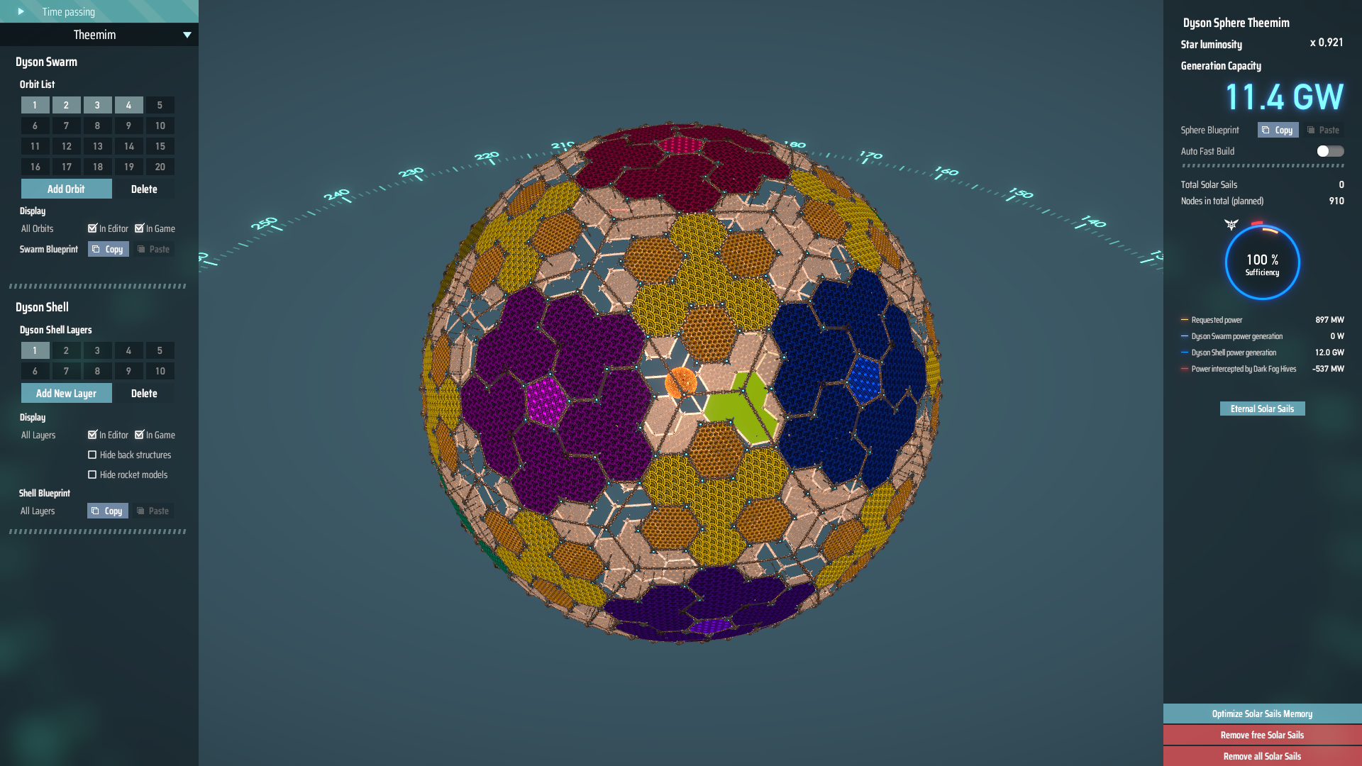 Dyson Sphere Blueprints - Cursed Hexagons - with Solar panels