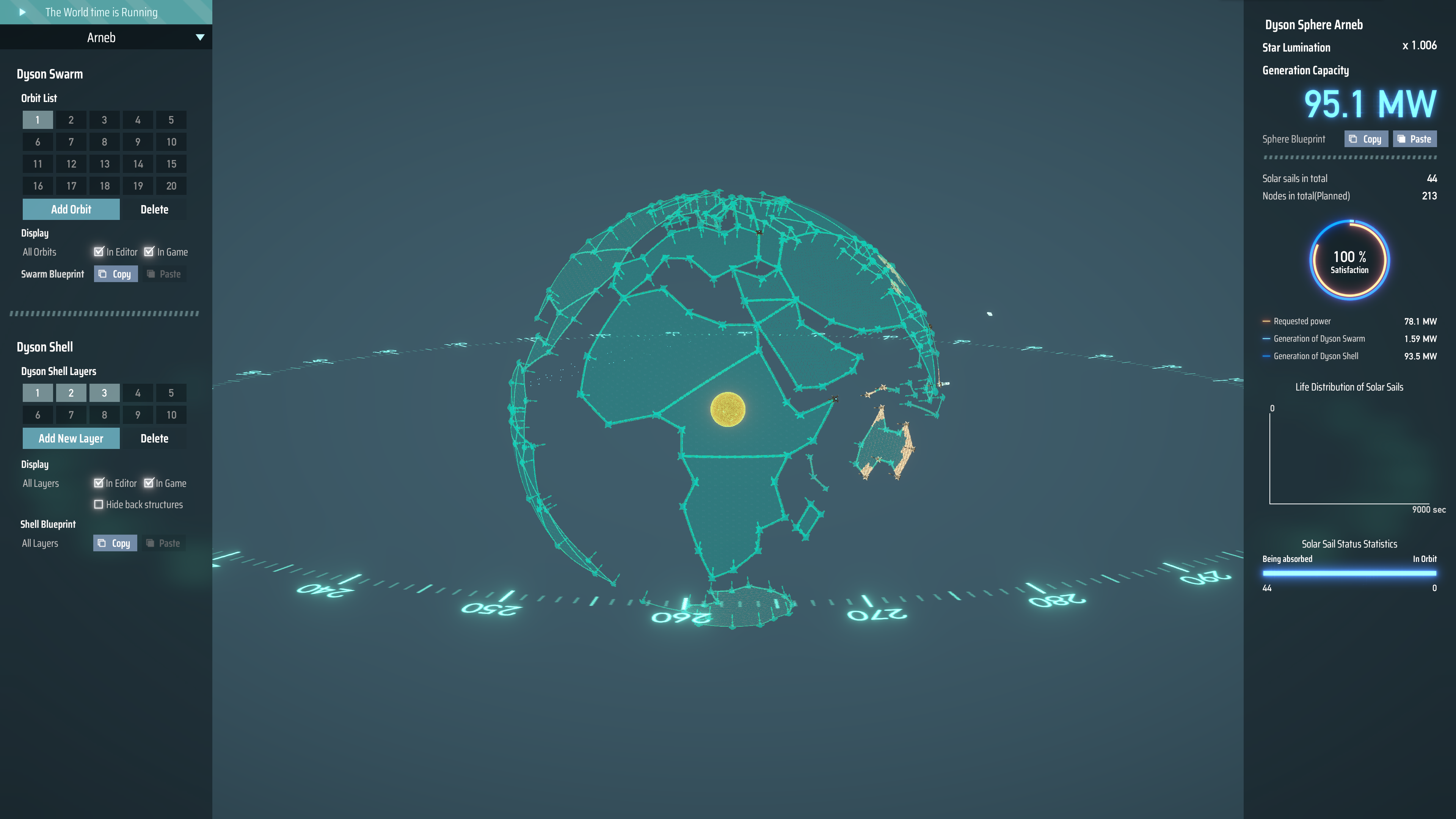 Dyson Sphere Blueprints - An earth map Dyson sphere
