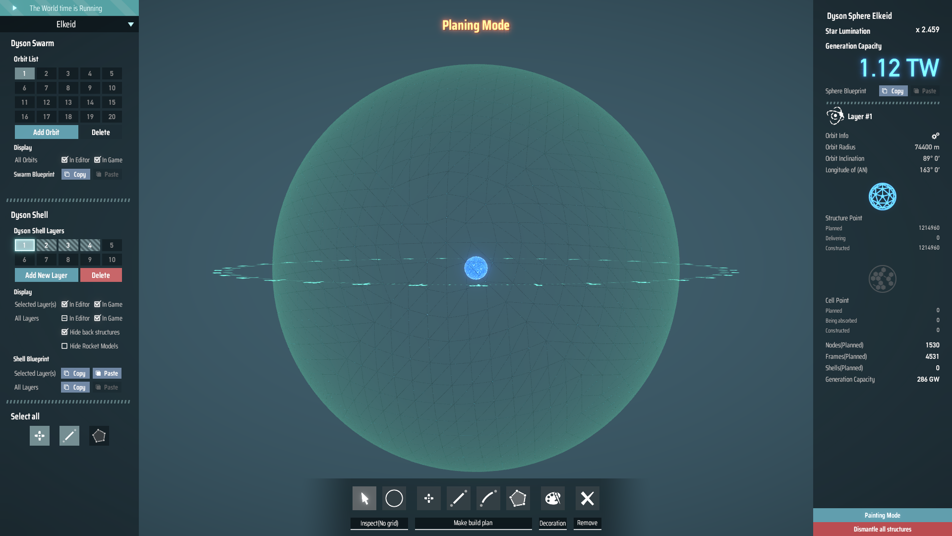 Dyson Sphere Blueprints - Large shell, nodes only, high density