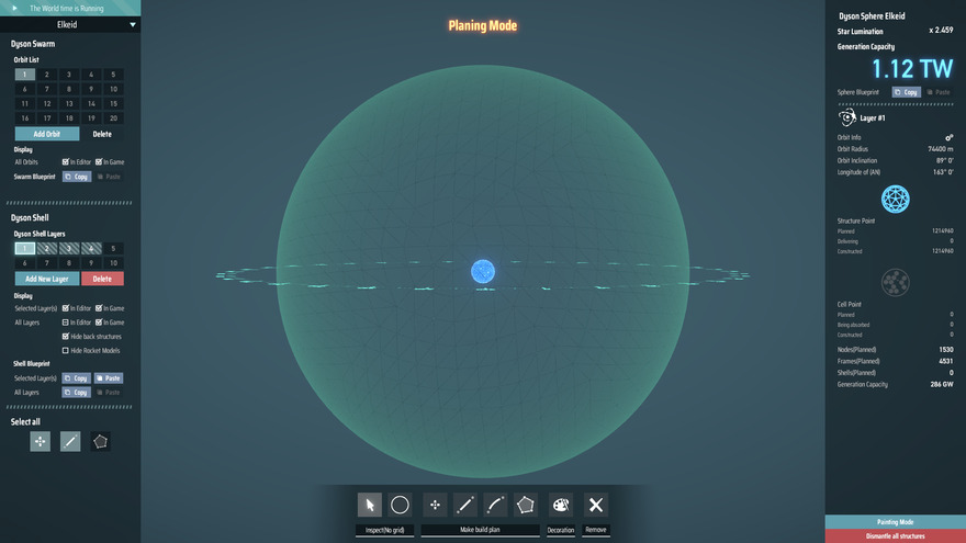 Dyson Sphere Blueprints - Large shell, nodes only, high density