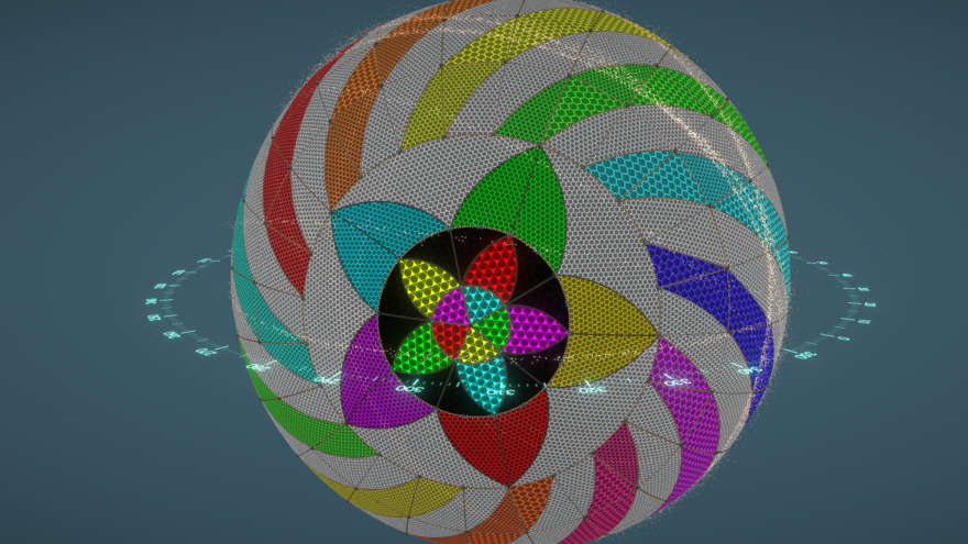 Dyson Sphere Blueprints - Rainbow flower Sphere