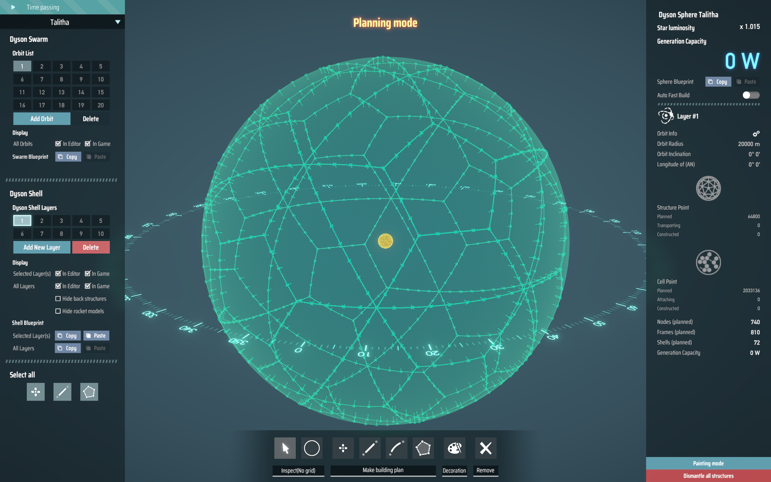 Dyson Sphere Blueprints - Cost-optimized polyhedron - 740 node ver. (370 sail/s/layer)