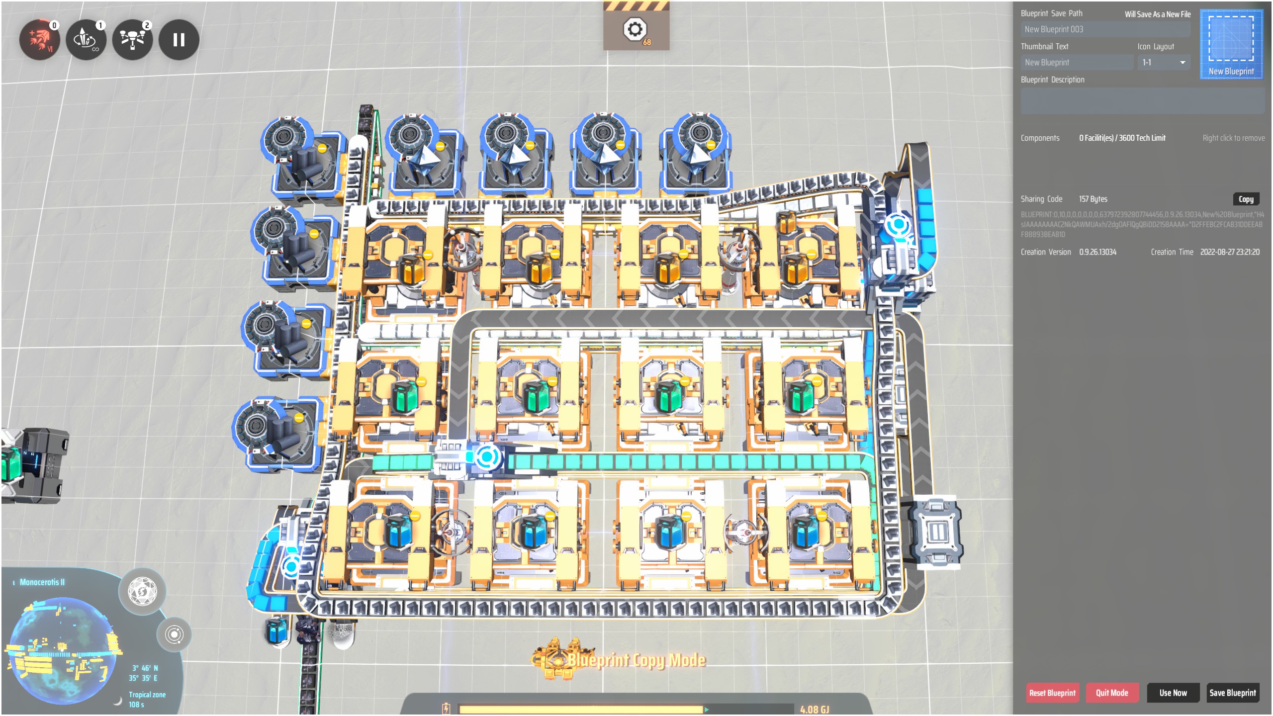 Dyson Sphere Blueprints - Ultra Compact Tile Blu Spray v1.3