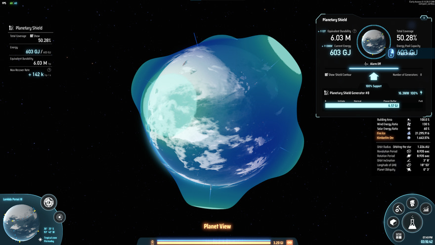 Dyson Sphere Blueprints - Shield Generator Coverage