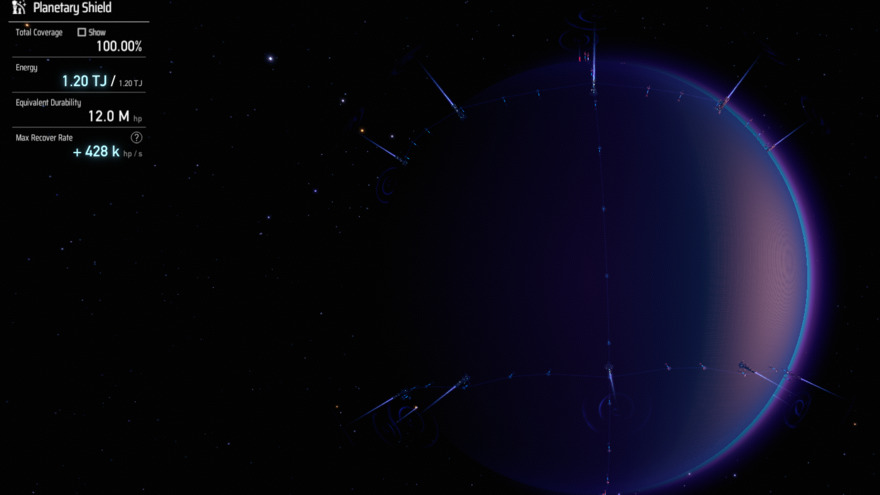 Dyson Sphere Blueprints - Planetary Shield 100% non-equatorial