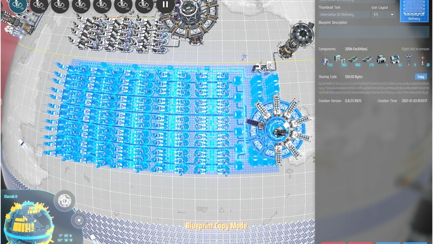 Dyson Sphere Blueprints - ILS Oil Refinery 2 Blue Belt (3600/min)