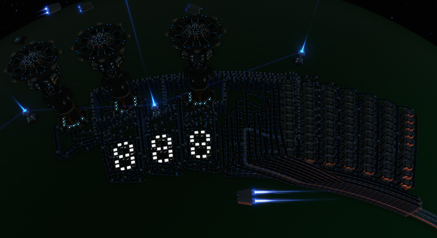 Dyson Sphere Blueprints - 3 Digit 7-Segment Display