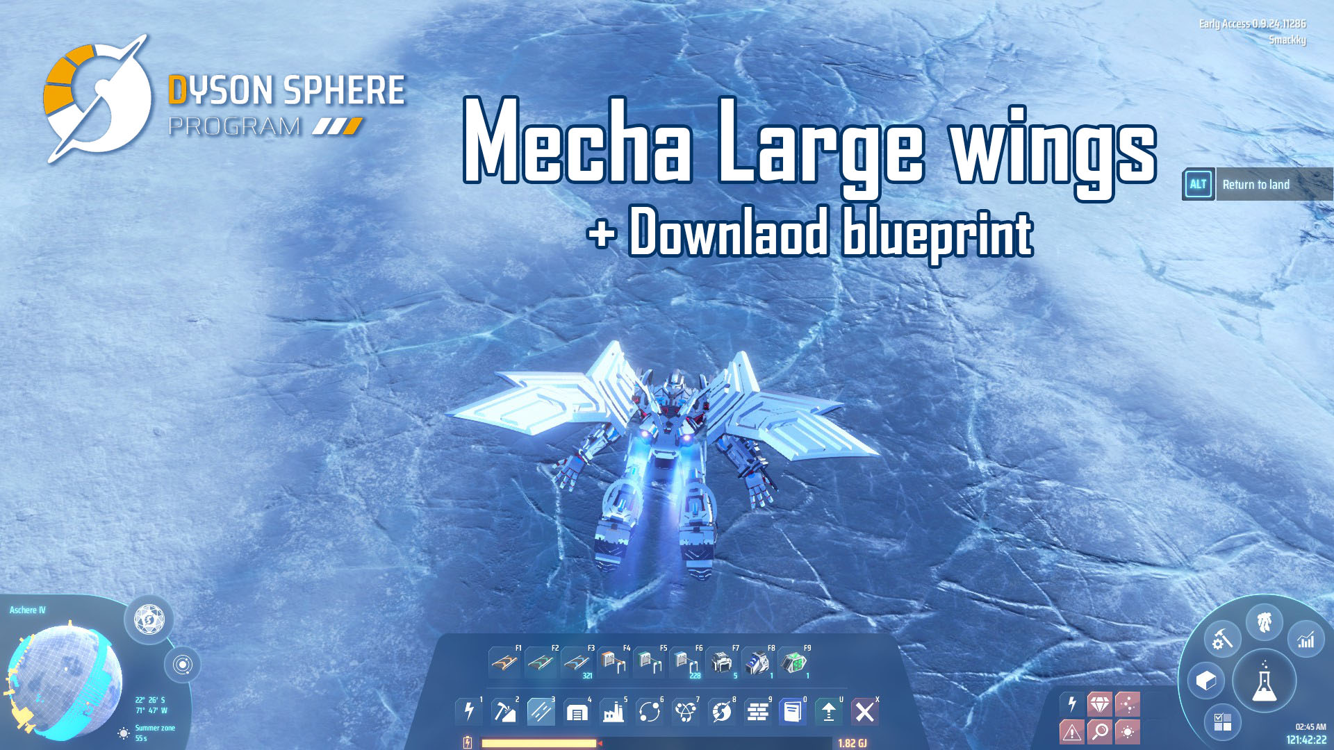 Dyson Sphere Blueprints - Mecha with Large wings
