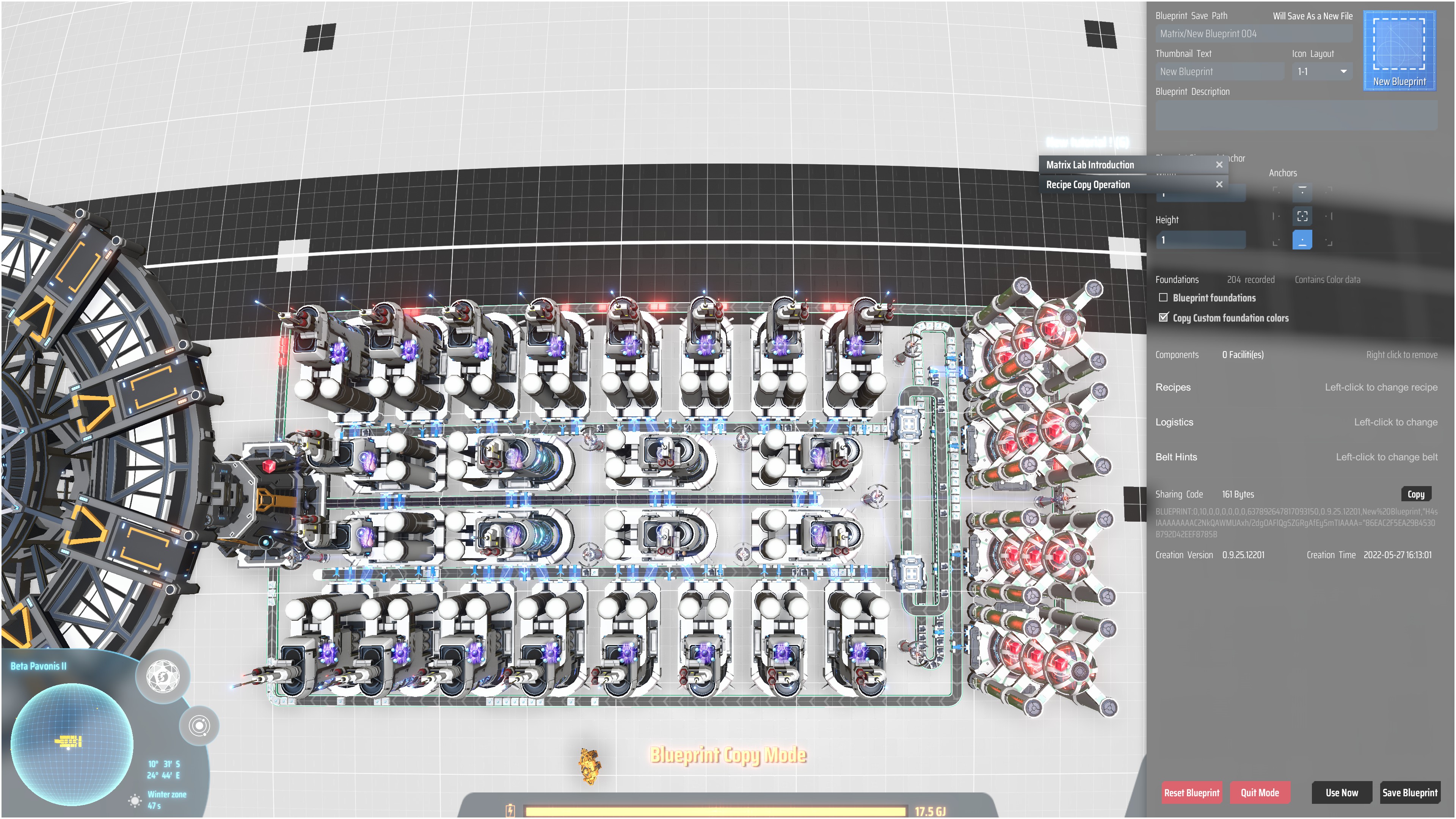 Dyson Sphere Blueprints - 2/sec Energy / Red Matrix black box compact.