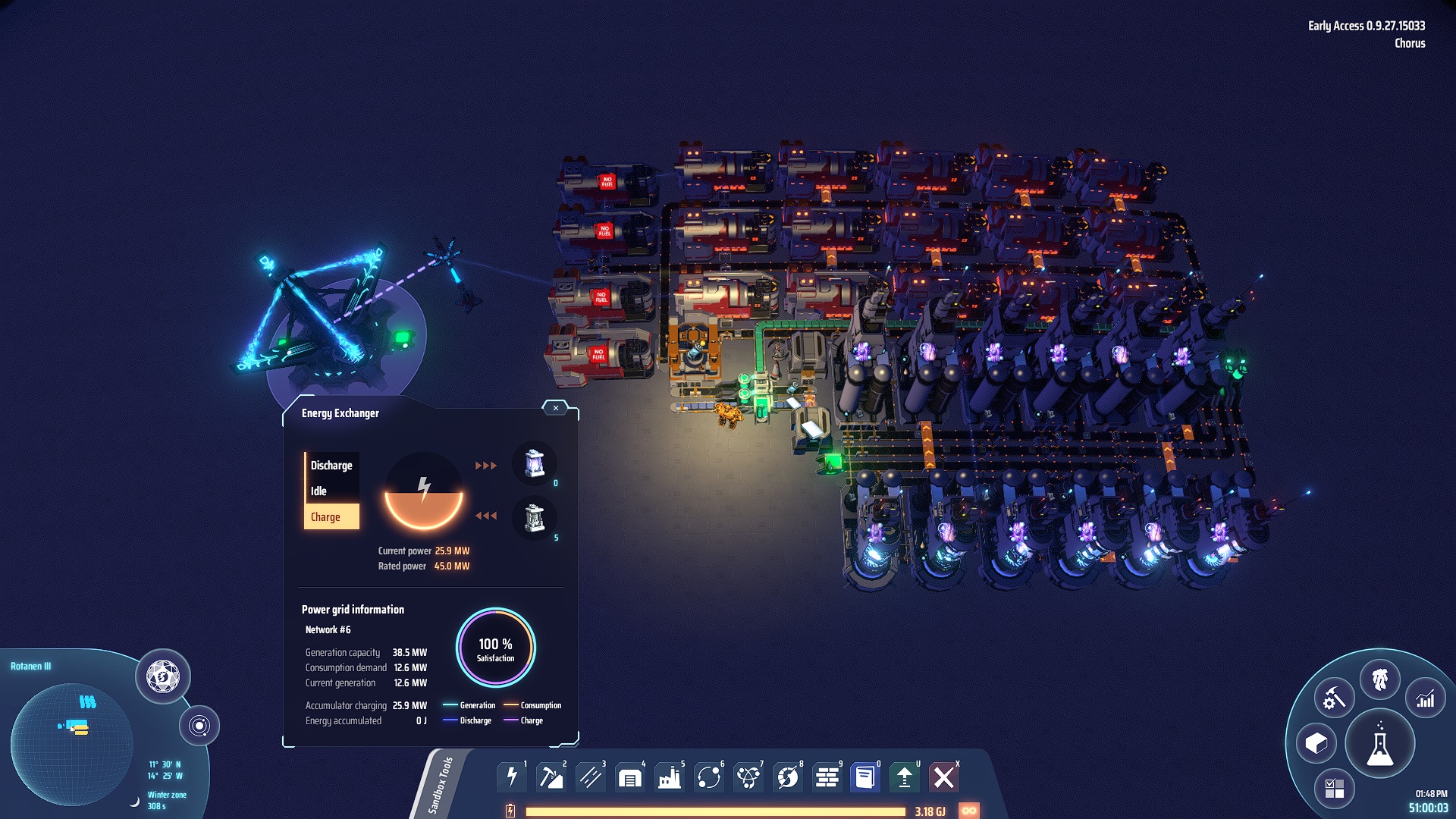 Dyson Sphere Blueprints - Oil Power (19 MW Net) with Hydrogen Fuel Rods