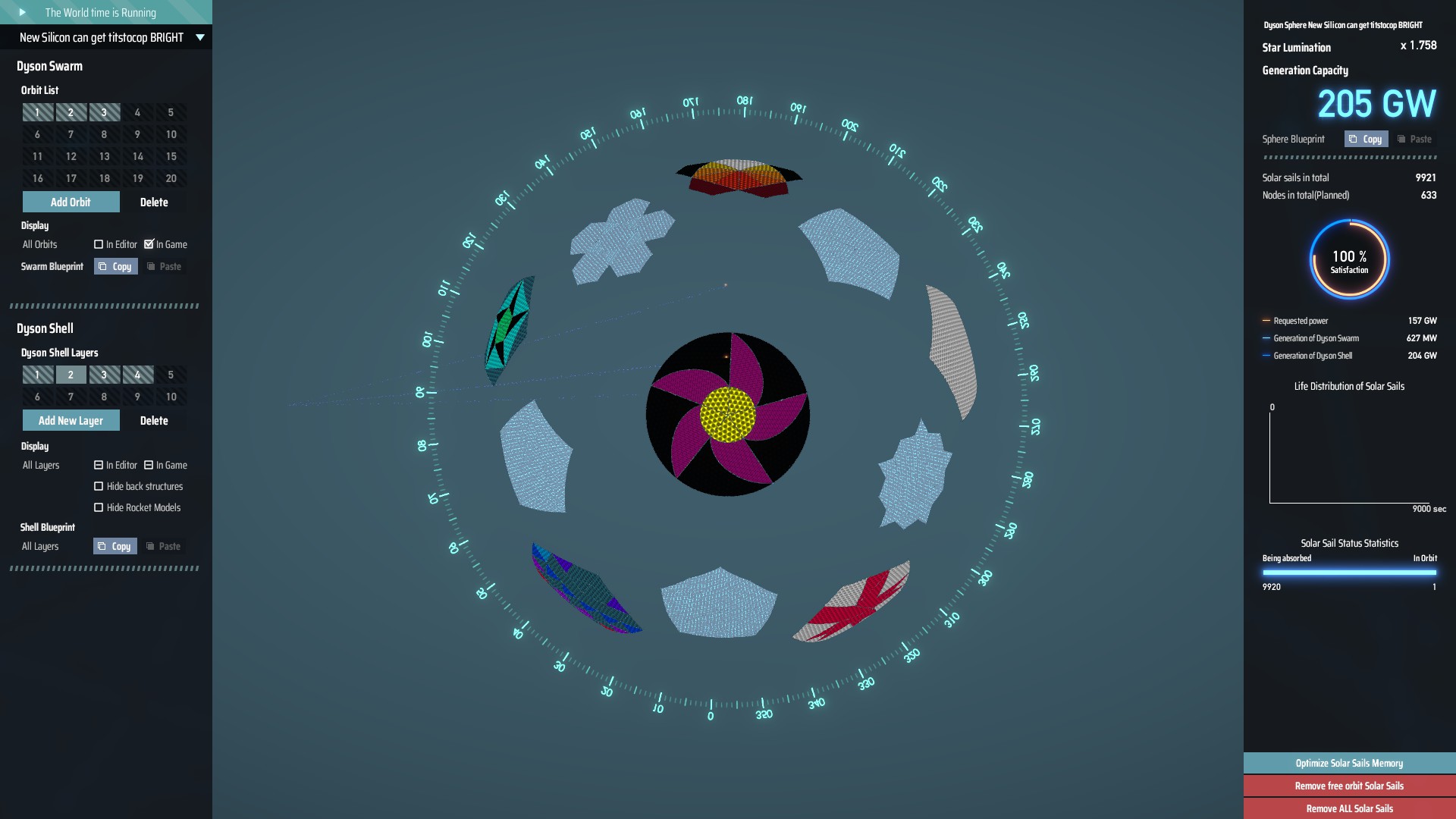 Dyson Sphere Blueprints - Various large pentagram patterns