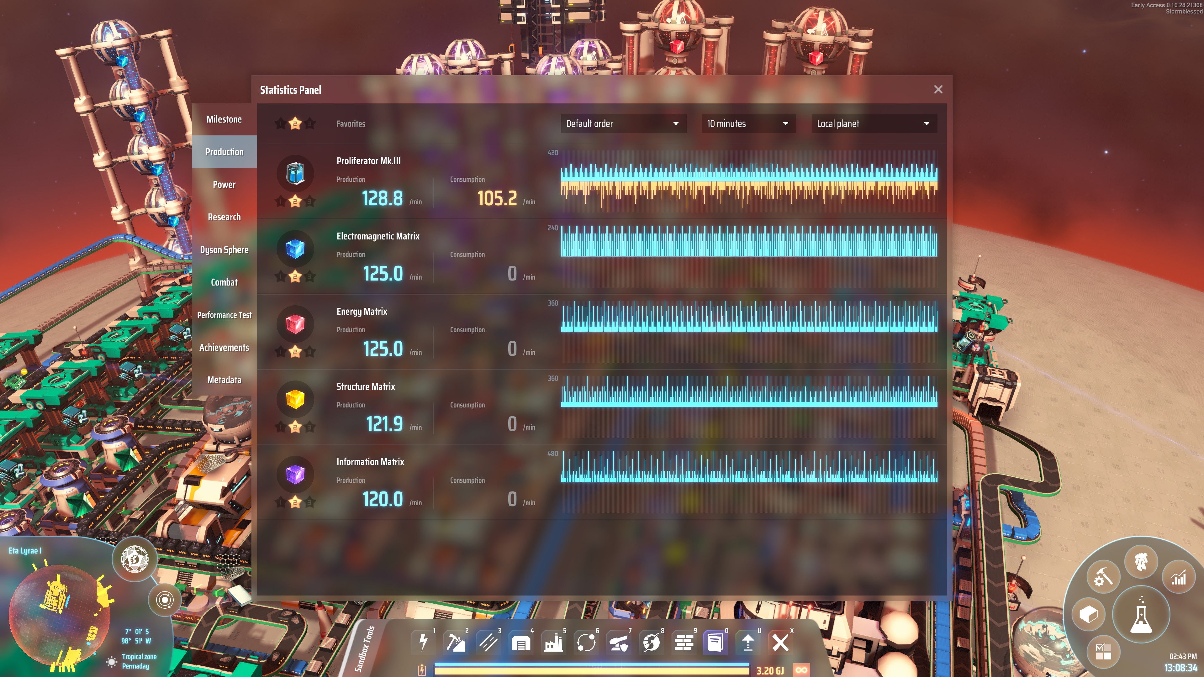 Dyson Sphere Blueprints - Four Science - 120 per minute Blue/Red/Yellow ...