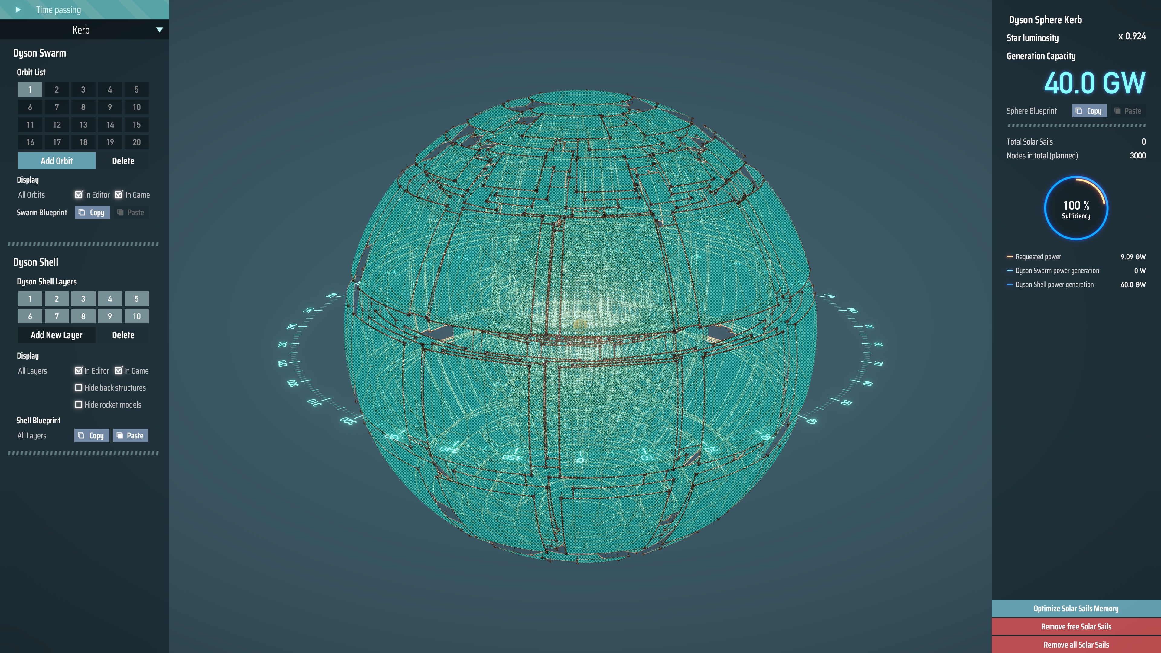 Dyson Sphere Blueprints - Square Panels Sphere