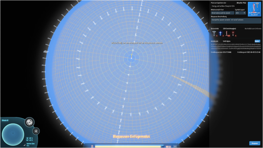 Dyson Sphere Blueprints - Wind Turbine-web for the planet with solar