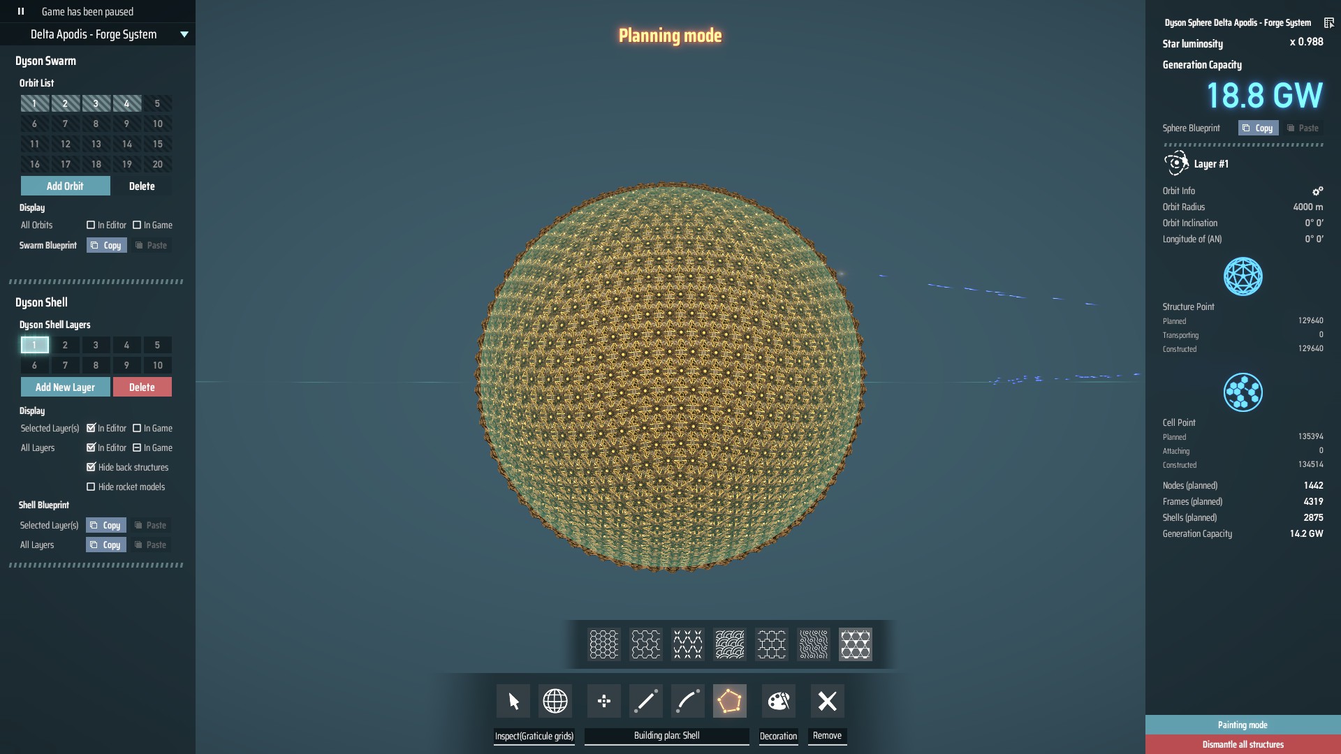 Dyson Sphere Blueprints - Vanilla No Mods Dense Sphere 1442 Nodes