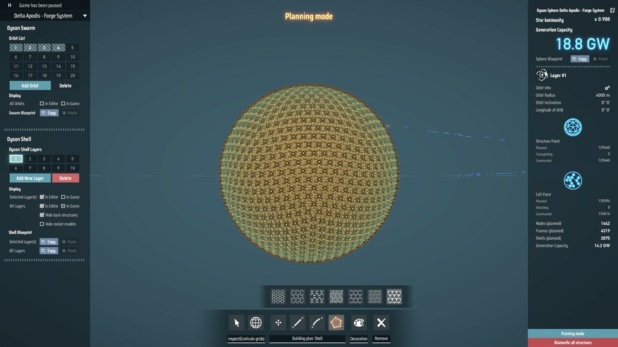 Dyson Sphere Blueprints - Vanilla No Mods Dense Sphere 1442 Nodes